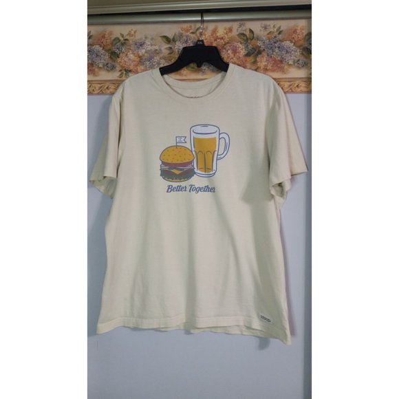 Life Is Good | Shirts | Life Is Good Large Crusher Beige Burger Beer ...
